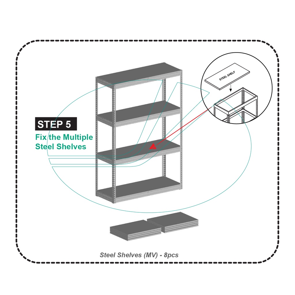 Original MYSTAR Boltless Rack for Bomb Shelter and Storeroom (Removable ...