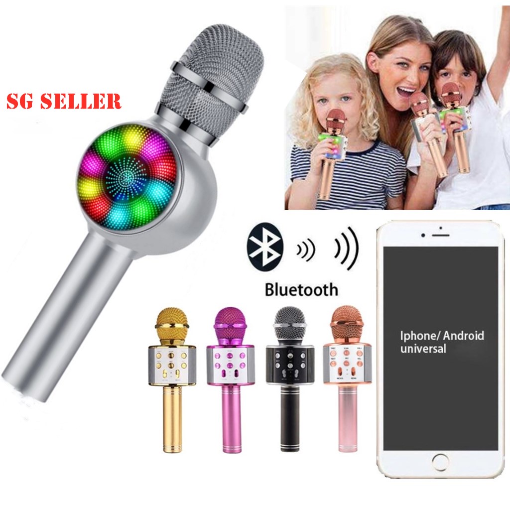 Free Gift!WS858 3-in-1 Wireless Bluetooth Karaoke Microphone Portable ...