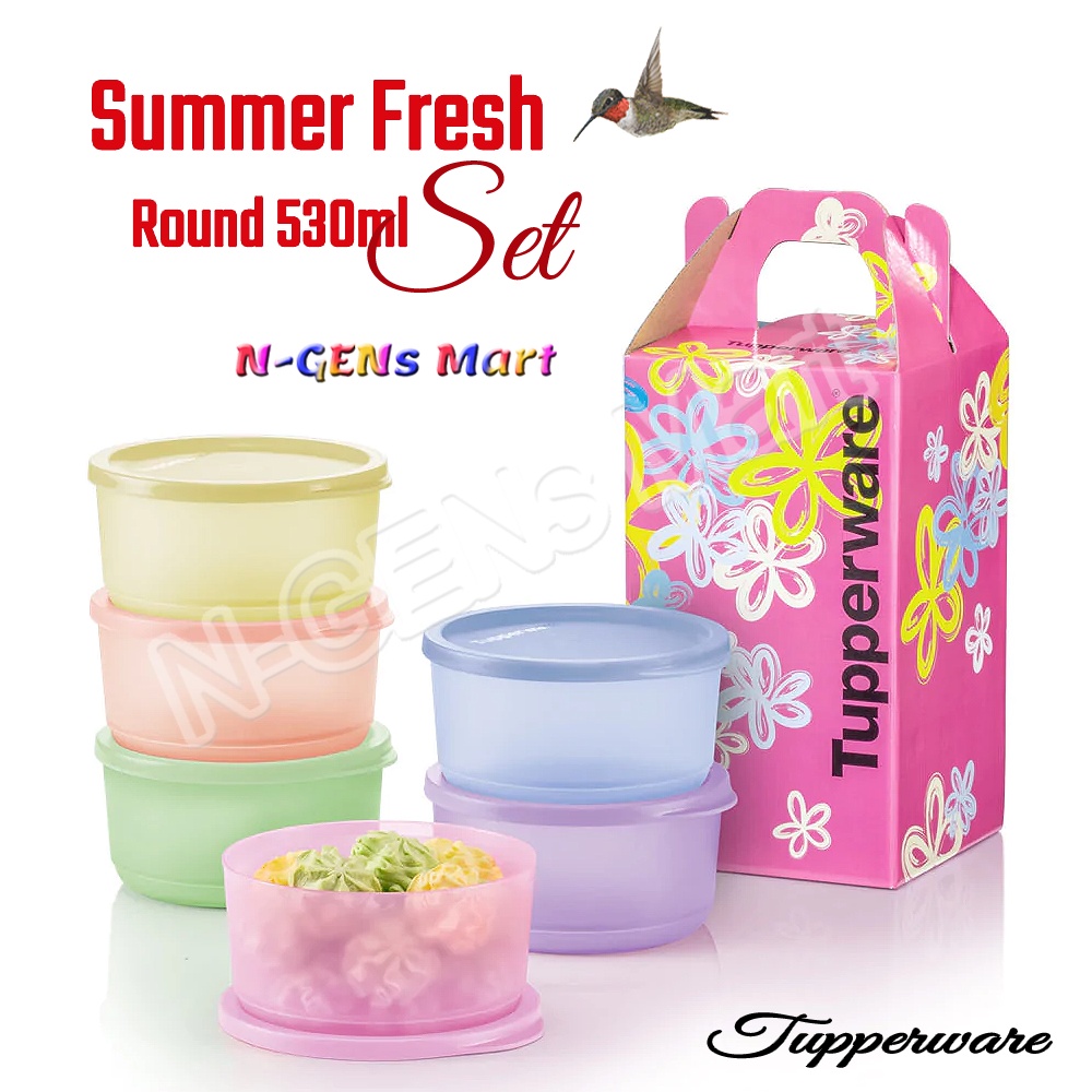 Tupperware Summer Fresh Round Set (6 Pcs) 530ml Limited Edition ...