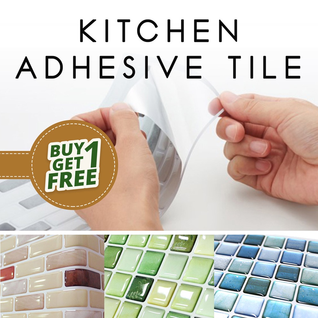 DEKOREA Beaus tile Adhesive tile Real 3D kitchen toilet tile sticker ...
