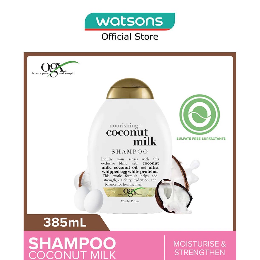 OGX Coconut Milk Shampoo + Nourishing (For Normal To Damaged Hair In ...