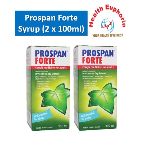 Prospan Forte Syrup (2 x 100mL) Ivy Leaf with menthol | Shopee Singapore