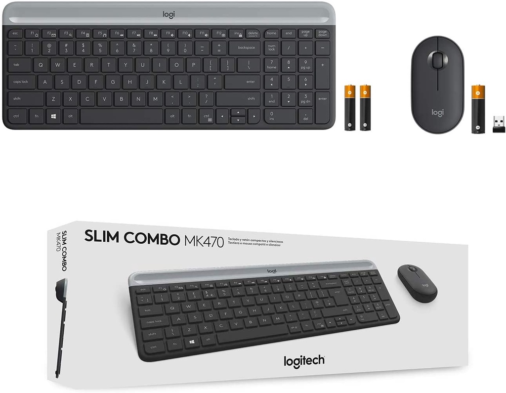 Logitech MK470 Slim Wireless Keyboard and Mouse Minimalist Combo - EBL ...