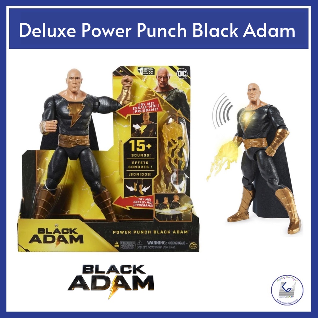 DC Comics Power Punch Black Adam Realistic Action Figure Character 30cm ...