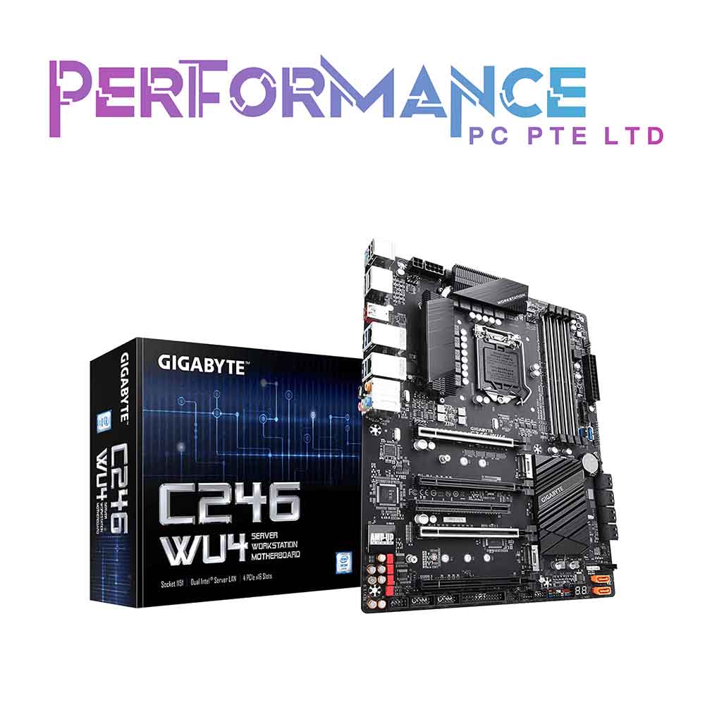 Intel C246 motherboard with DDR4 4 DIMMs supports ECC, 4 PCIe x16 slots (3 YEARS WARRANTY BY CDL ...