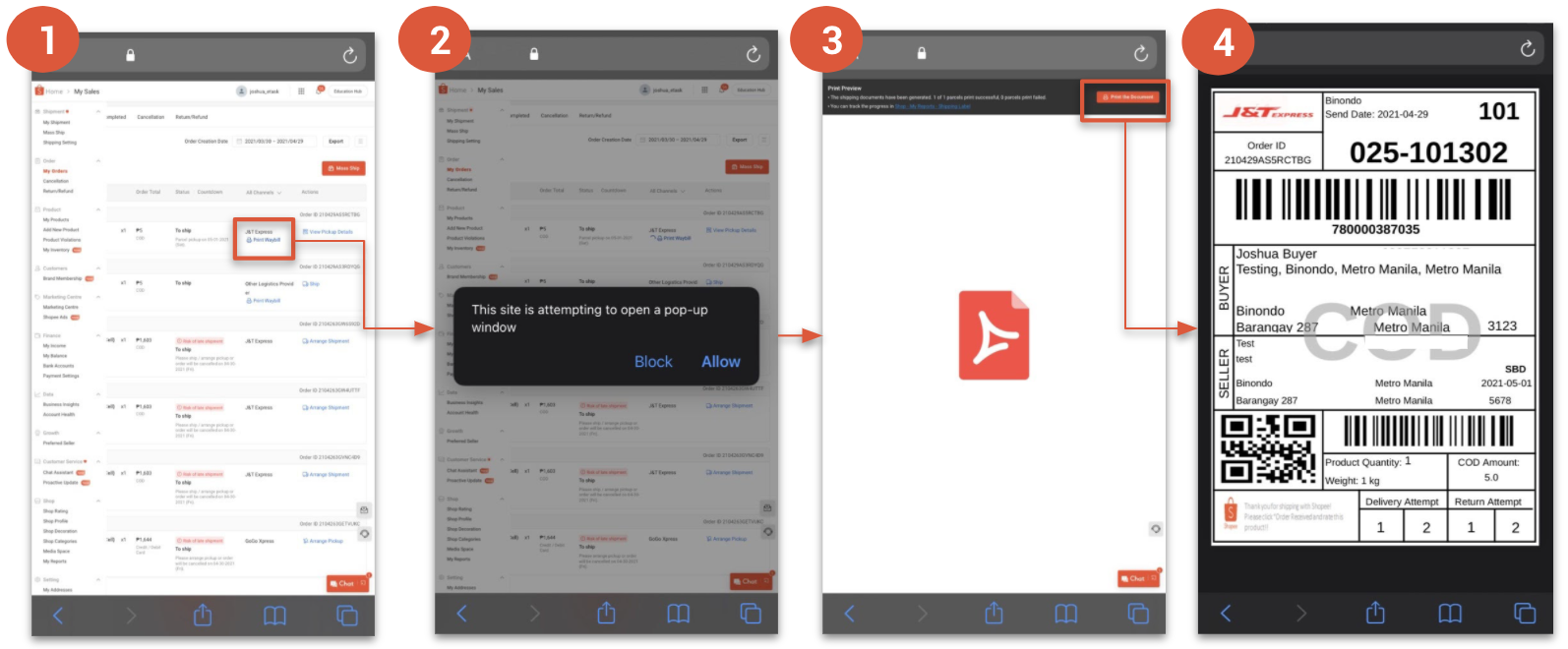 Air Waybill (AWB) on Mobile Browser | Shopee PH Seller Education Hub