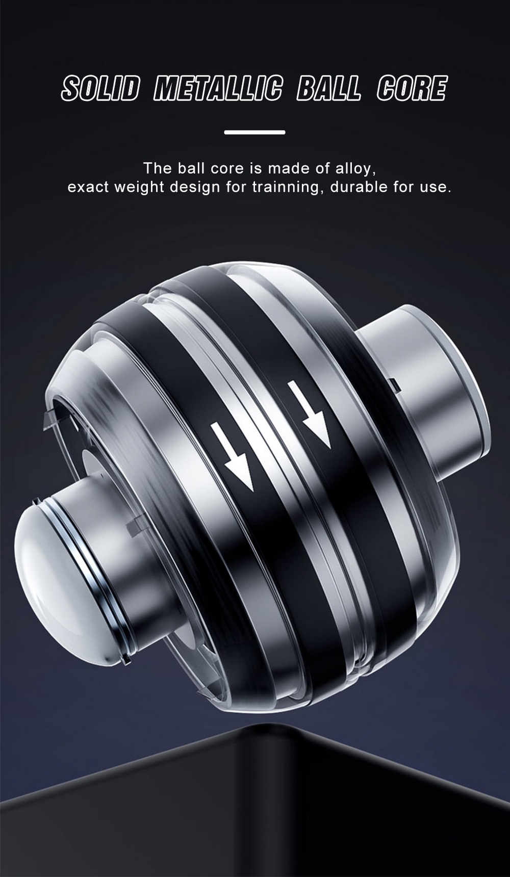 Hi5 Gyroball Wrist Ball Spinner Gyroscopic Hand Forearm Wrist Gyro Ball ...