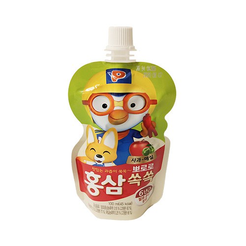 Paldo Pororo Red Ginseng Juice Apple Flavor 100ml [Korean] | Shopee ...