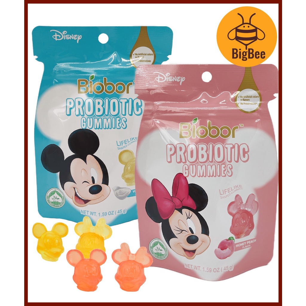 4D Gummy Biobor Probiotic Disney Gummies - 45g x 2pkts Mickey Yoghurt ...