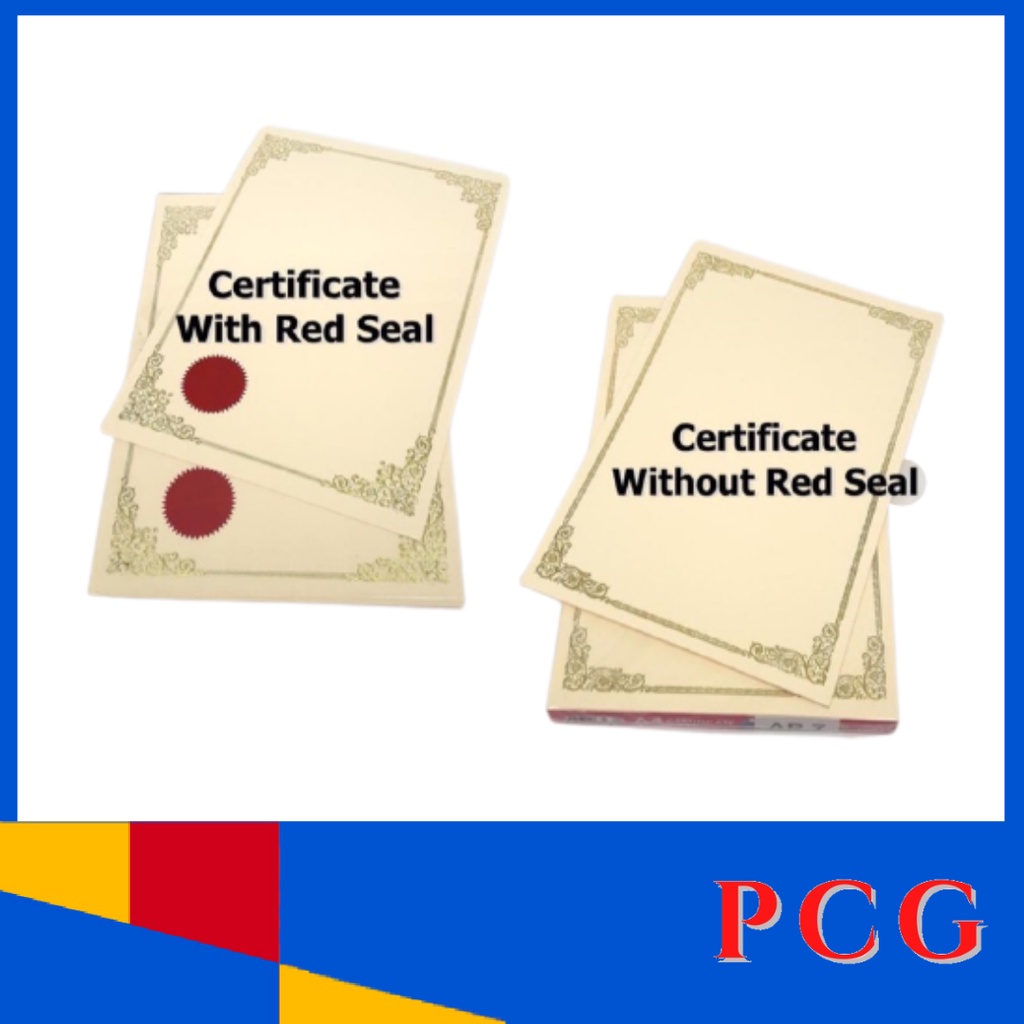 Certificate Paper With Red Seal / Certificate Paper Without Red Seal ...
