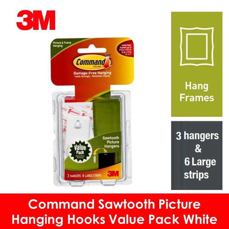 3M Command Sawtooth Picture Hanging Hooks - Value Pack 17042VP | Shopee ...