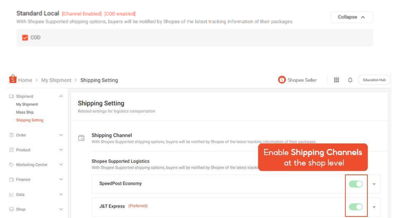 Enabling Shipping Channels for Your Shop (Setting Up Shipping ...