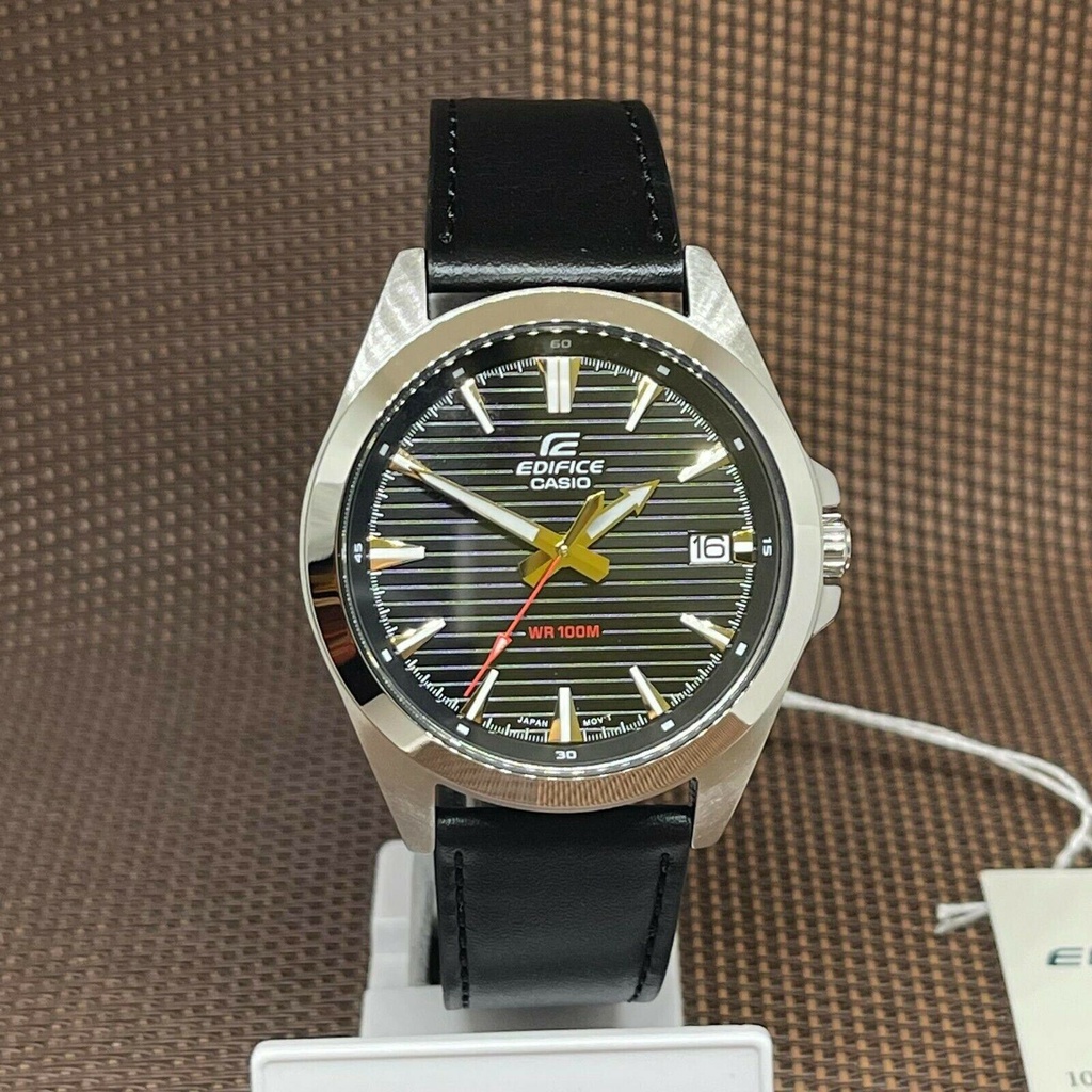 Casio Edifice EFV-140L-1A Classic Sporty Simple Black Analog Quartz Men ...