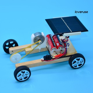 JYWJ♫Children Solar Power Wooden Pulley Car Toy Scientific Experiment ...