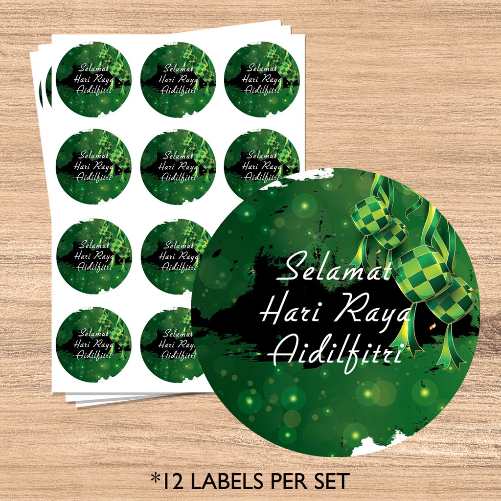 Selamat Hari Raya Aidilfitri Puasa Eid Mubarak Ramadan Sticker Labels ...