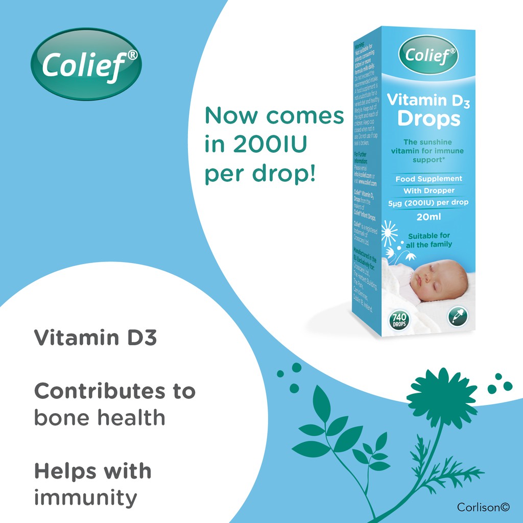 Colief Vitamin D3 Drops 200IU 20ml | Shopee Singapore
