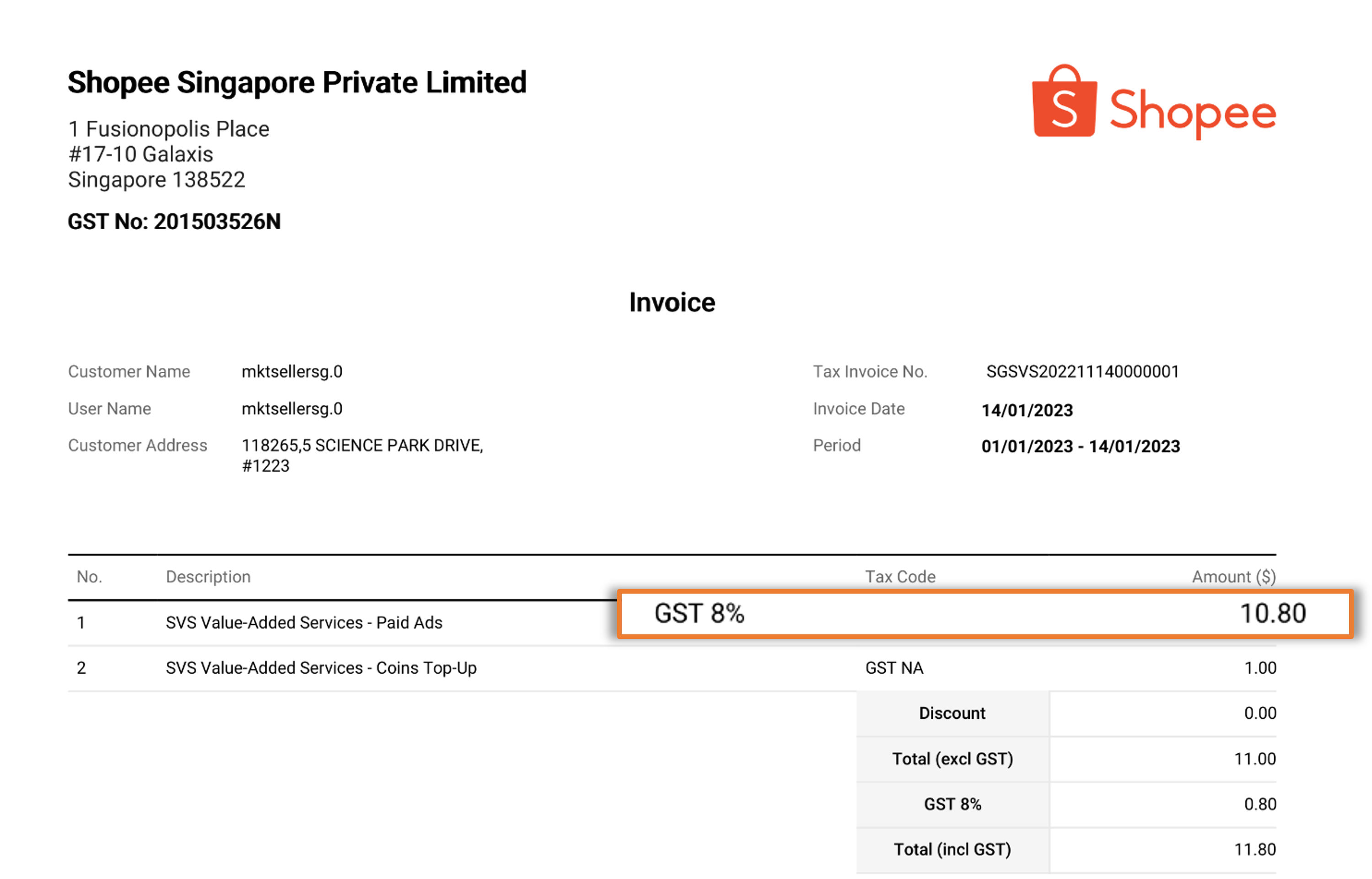 Shopee Ads credits invoice | SG Seller Education [Shopee]