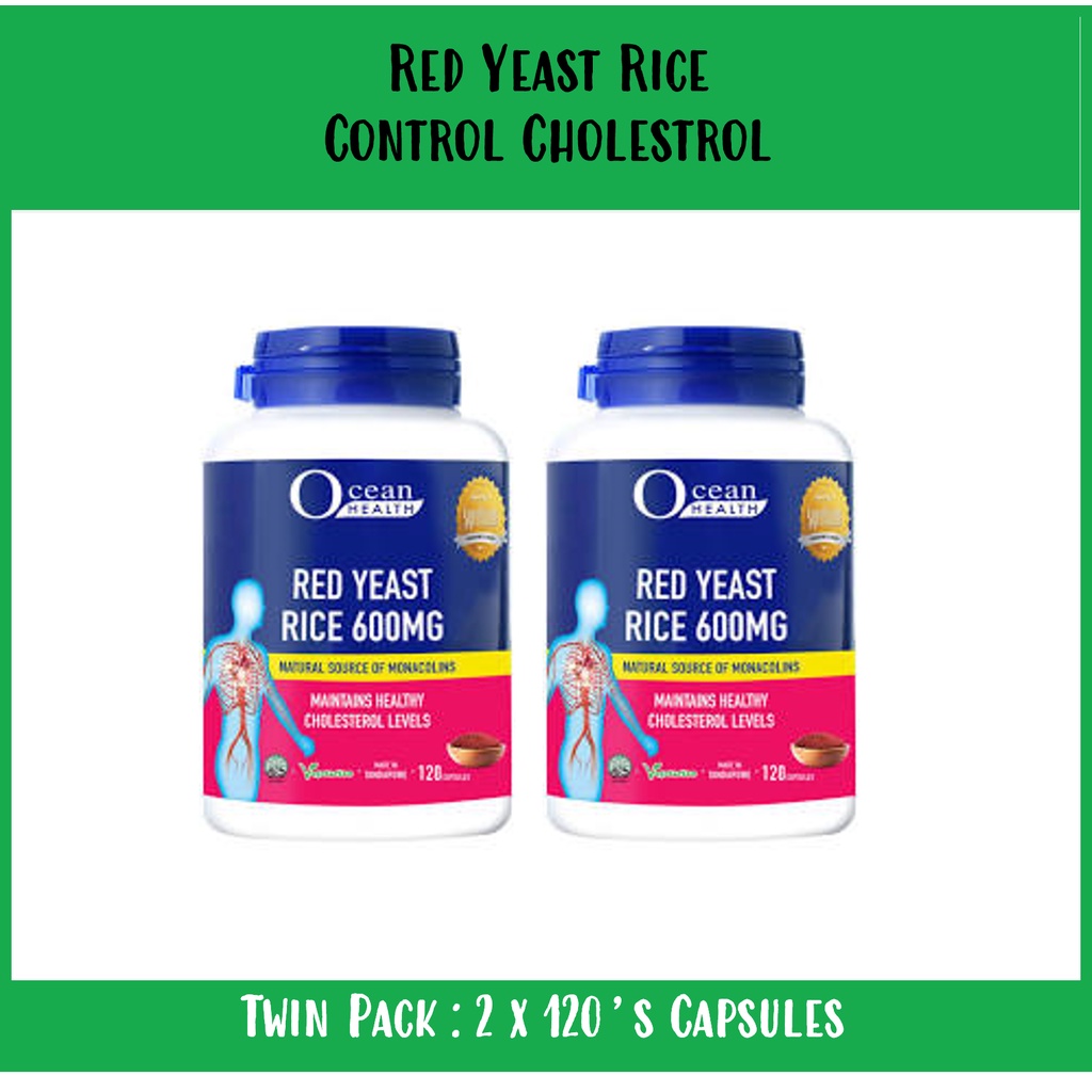 Ocean Health Red Yeast Rice 600mg (Twin pack 120's x 2) | Shopee Singapore