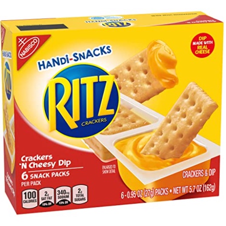 RITZ Handi-Snacks Crackers and Cheese Dip, 1 Box 6 packs 162g(May pack ...