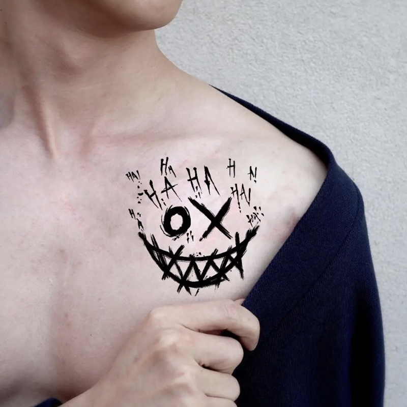 [Devil Smiling Face] Temporary Tattoo with Waterproof Tattoo Stickers ...