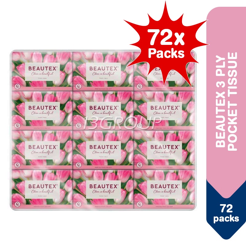 Beautex 3 Ply Pocket Tissue, 72 Packs | Shopee Singapore