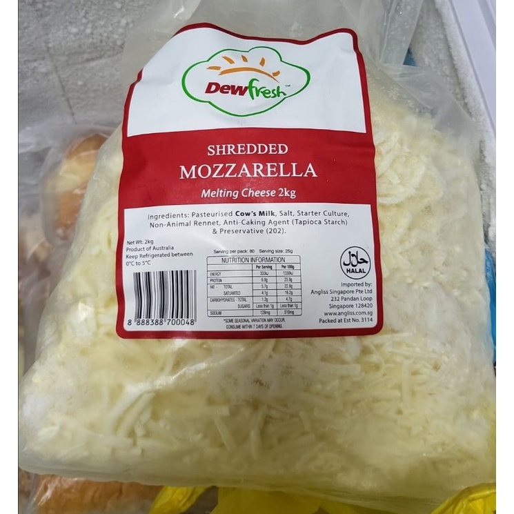 Shredded Mozarella Cheese 2kg | Shopee Singapore