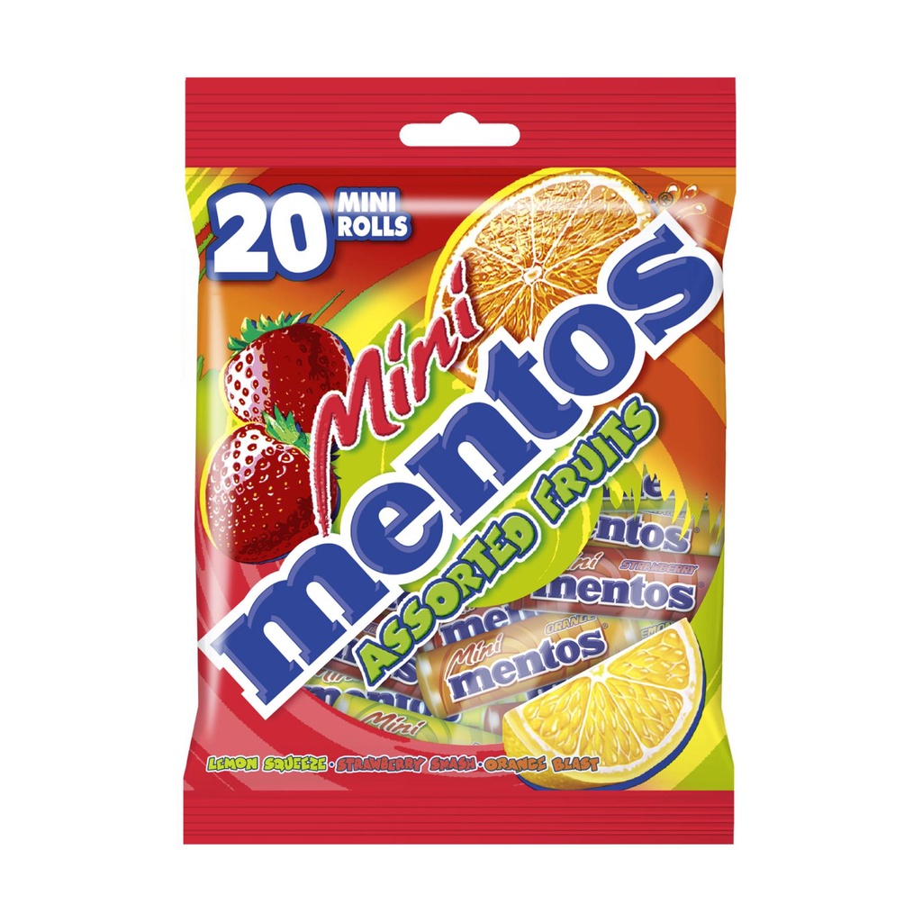Mentos Mini Chewy Dragees Rolls Fruit Bag 20s (Halal) | Shopee Singapore