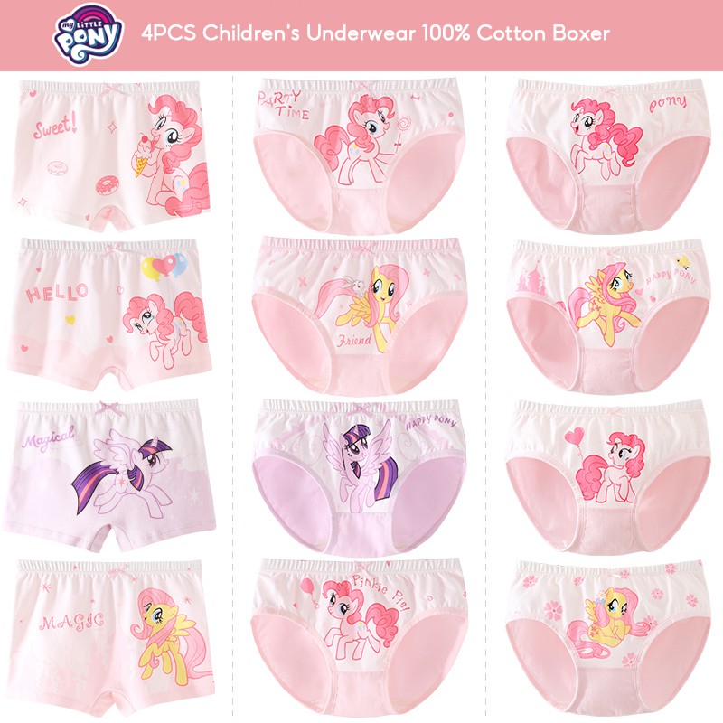 4pcs/Pack My Little Pony Kid Girls Underwear Infant Cotton Panty ...