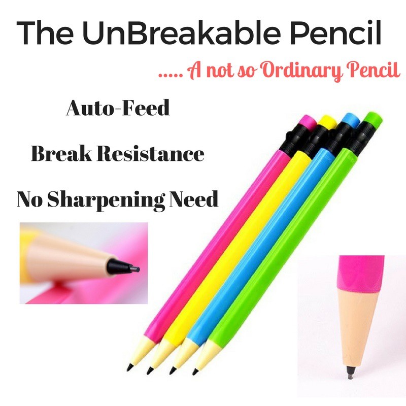 2 pc set Unbreakable Pencil - No Sharpening / Break Resistance / Auto ...