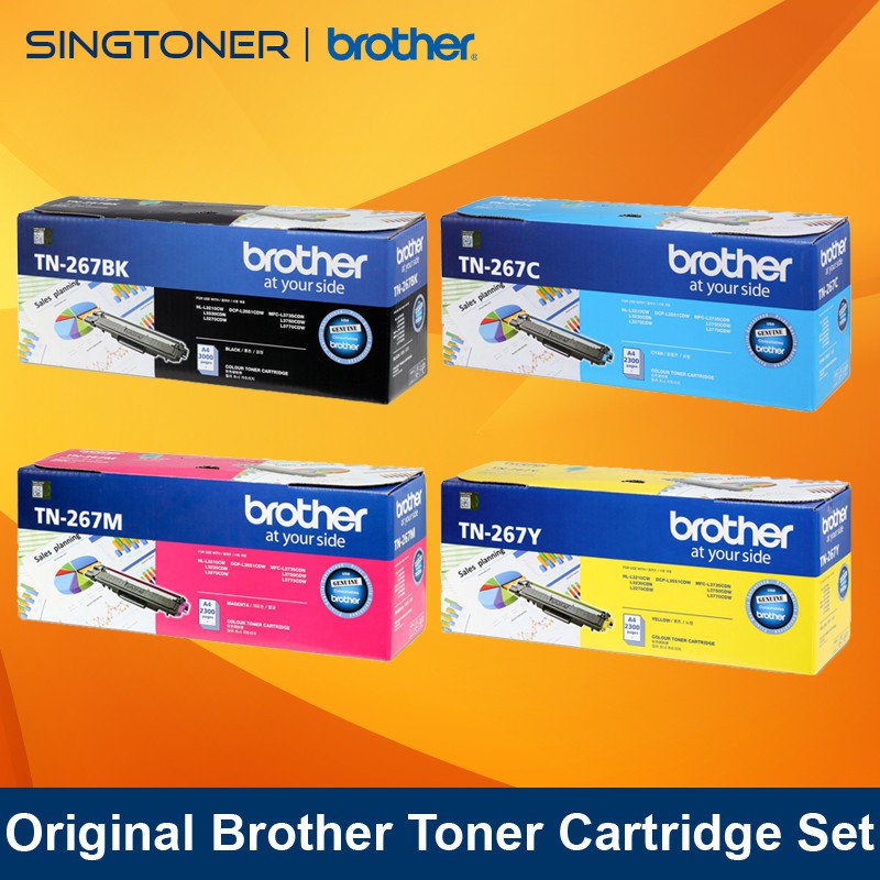 Brother TN-267 Black Cyan Magenta Yellow High Yield Toner Cartridge HL ...