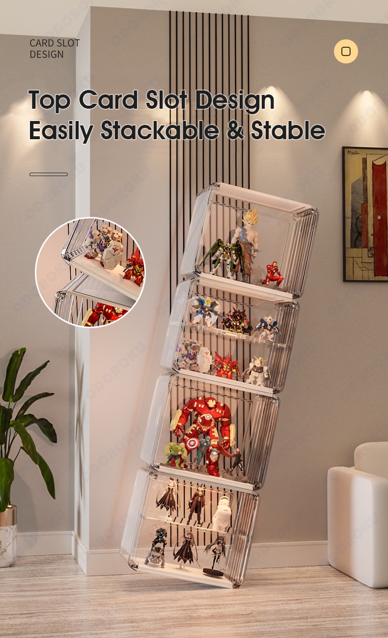 ODOROKU Popmart Stackable Display Case with Magnetic Door and Removable ...