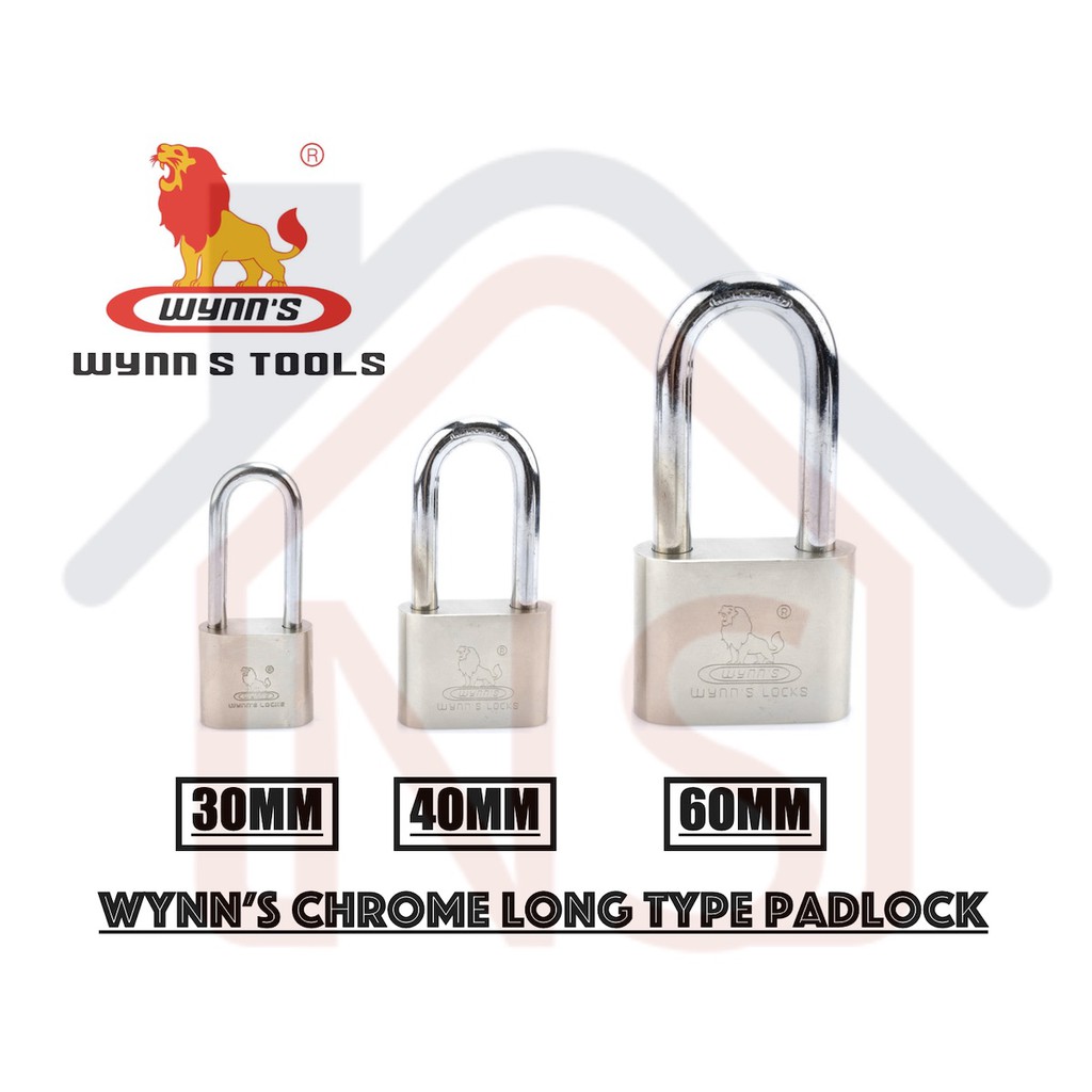 Wynn's Long Ear Hardened Steel Shackle Solid Padlock with Keys / Gate ...