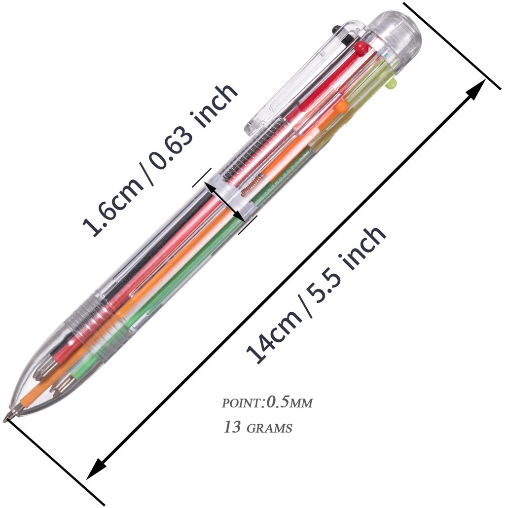 6-in-1 Multicolour Ballpoint Pen 6-Color Retractable Ballpoint Pens ...