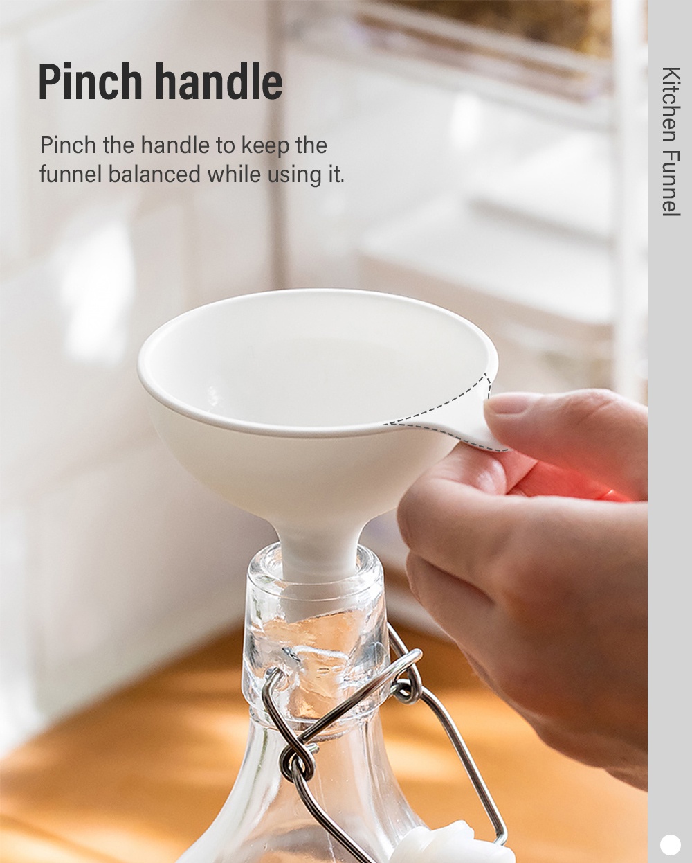 [5pcs/set]Kitchen Funnel Oil Spices Pouring Funnel Eco-friendly PP ...