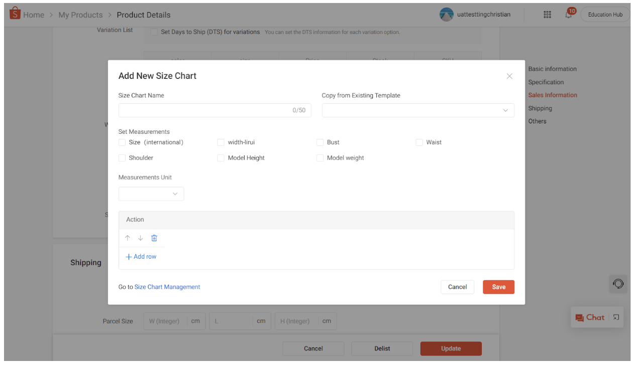 Size Chart Creation Tool | Shopee PH Seller Education Hub