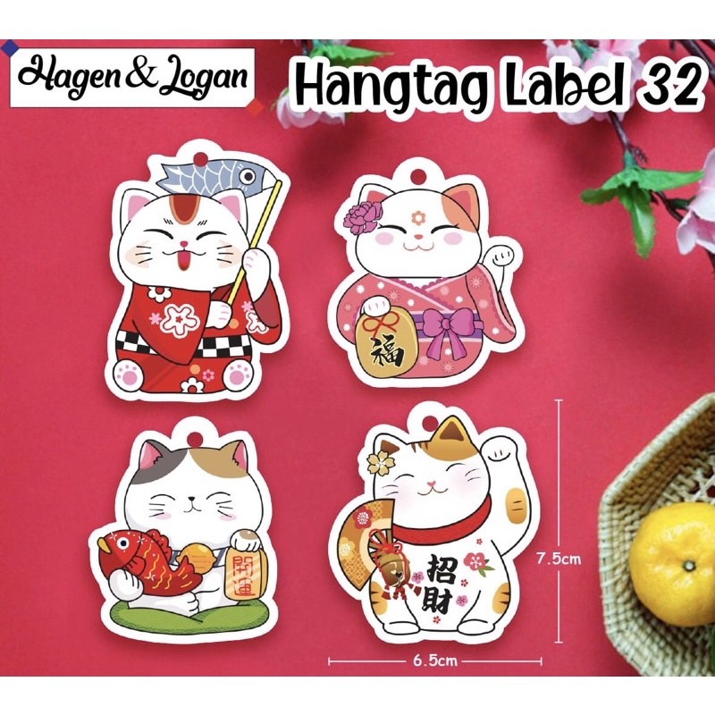 Hangtag Chinese New Year label lucky cat cny | Shopee Singapore