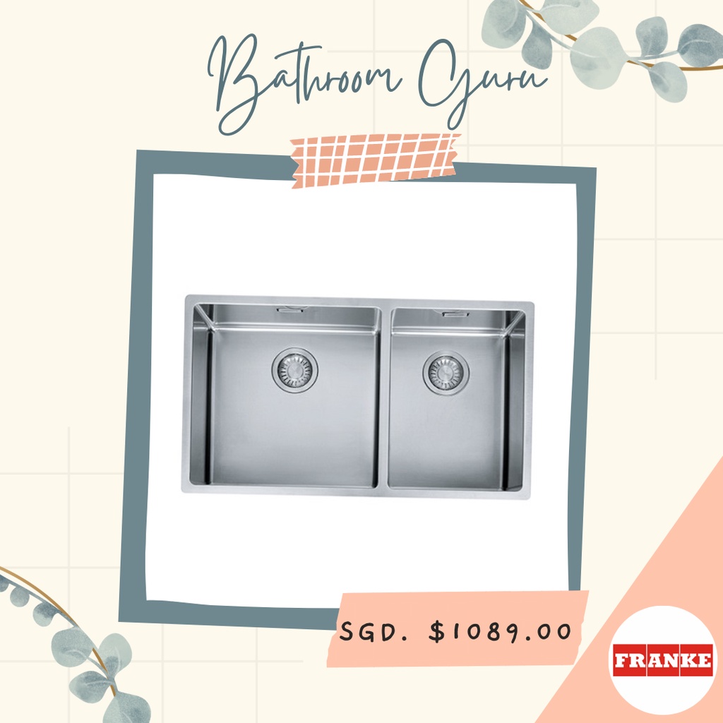 FRANKE BOX Undermount Double Bowl Stainless Steel Sink BOX 220-74 ...