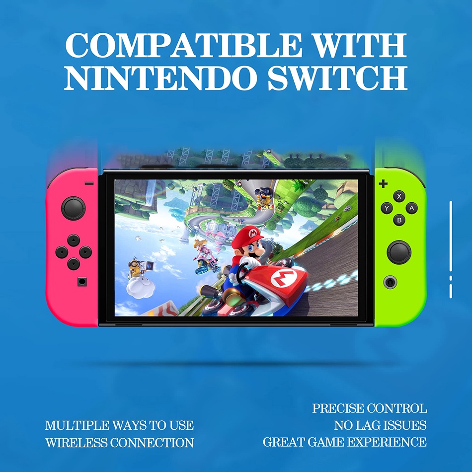 Wireless Control Joycon Gamepad For Nintendo Switch Oled Controllers With Straps Dual Vibration 0768
