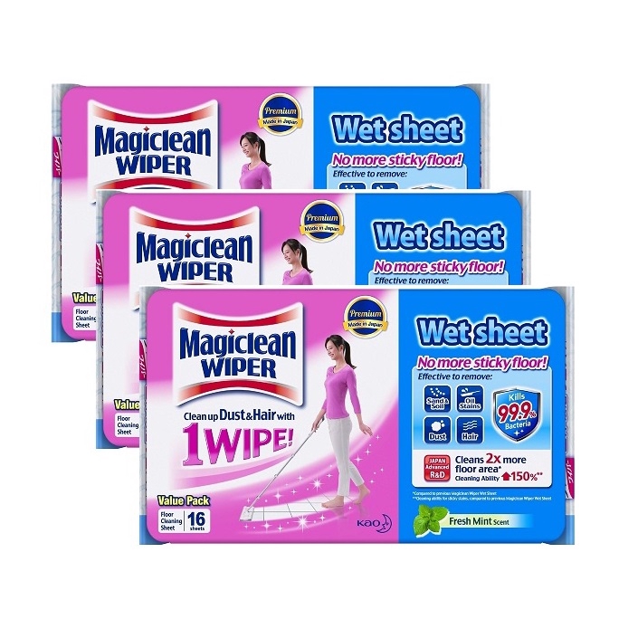 [Bundle of 2/3 Packs] Magiclean Wiper Wet Sheet 16S | Shopee Singapore