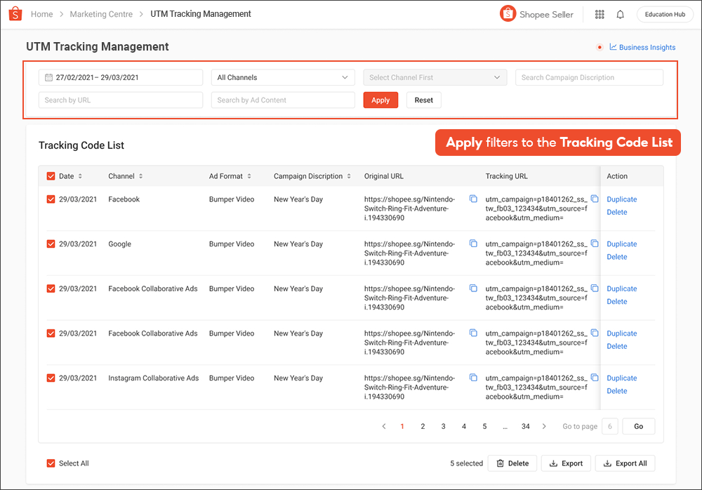 Managing UTM Tracking Codes | MY Seller Education [Shopee]