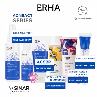 Erha ACNEACT/ACSBP FACIAL SCRUB/BHA Sulfur ACNE SPOT GEL/BHA ALLANTOIN ...