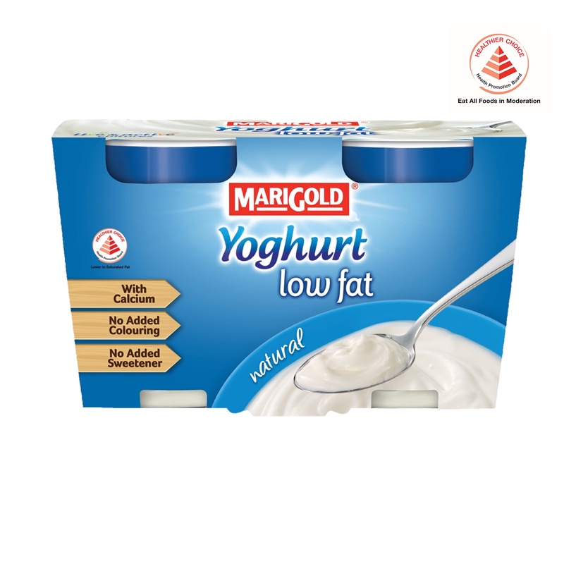 MARIGOLD Low Fat Yoghurt, Natural, 2x130g | Shopee Singapore