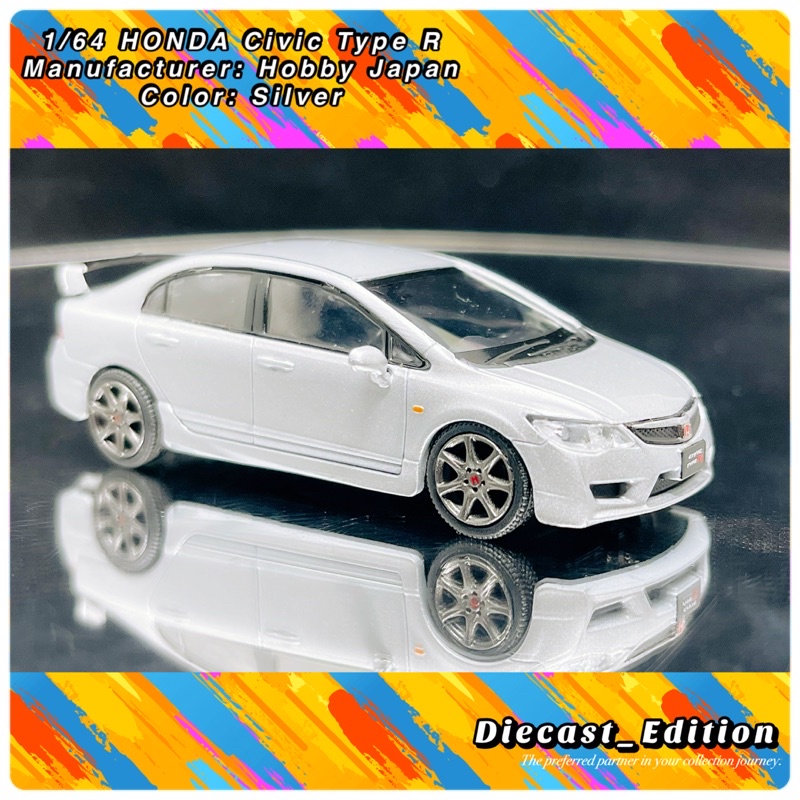 *Singapore Ready Stock* 1/64 Honda Civic FD2R Type R (Silver) Model Car ...