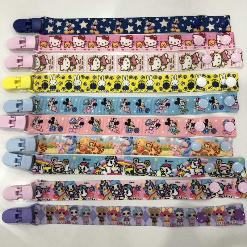 (2/3) pacifier clip many designs mickey minnie mouse unicorn tokidoki ...