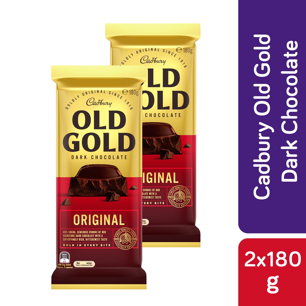 [Bundle of 2] Cadbury Old Gold Dark Chocolate 180g - Premium Chocolate ...