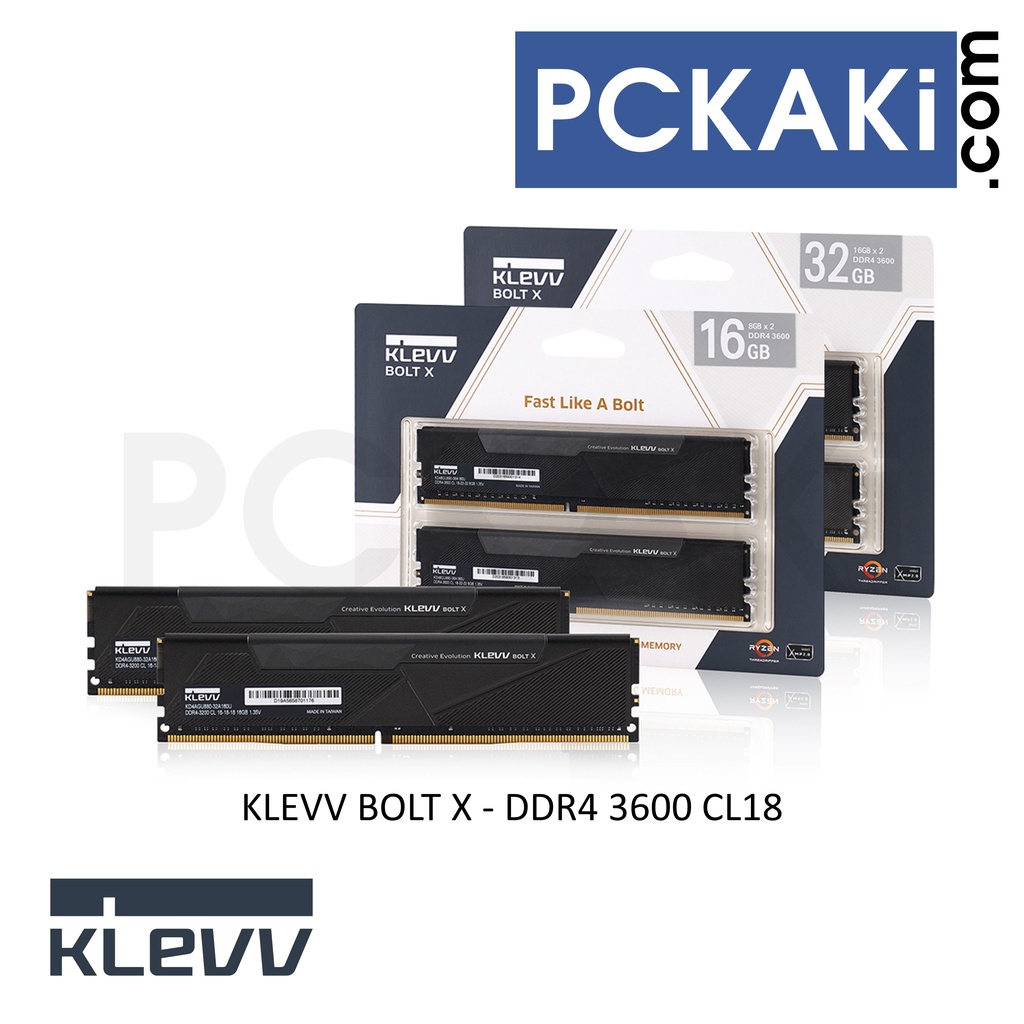 KLEVV BOLT X / BOLT XR DDR4 3600MHZ CL18 / 4000MHZ CL19 16GB / 32GB KIT ...