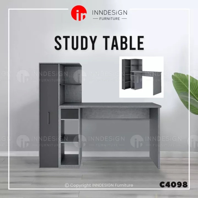 L Shape Study Table With Pullout Shelving /Compartments (Free Delivery ...