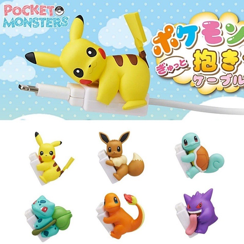 Pokemon Pikachu Eevee Hug Mobile Phone Cable Bite Protector Cord Keeper ...