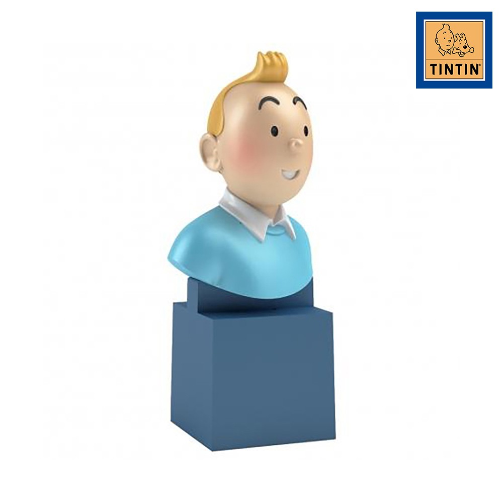 Tintin Collectible PVC Plastic Bust Figurine: Tintin on a Blue Base ...