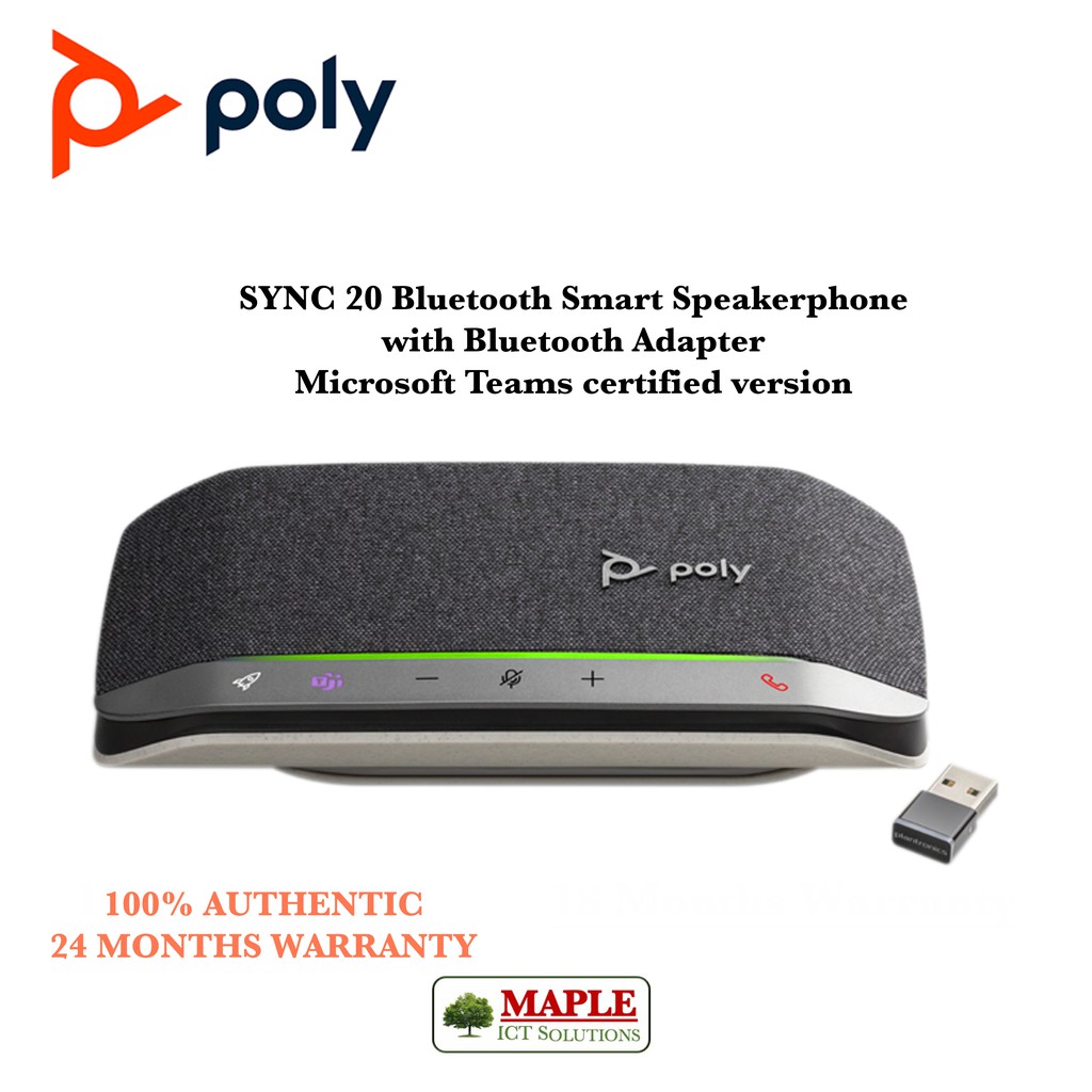 POLY SYNC 20 PERSONAL, USB/BLUETOOTH SMART SPEAKERPHONE | Shopee Singapore